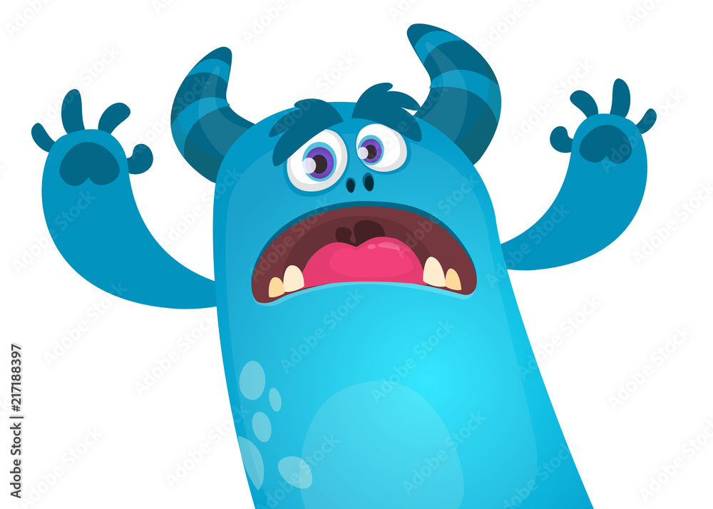 Angry cartoon vector monster character Stock Vector | Adobe Stock
