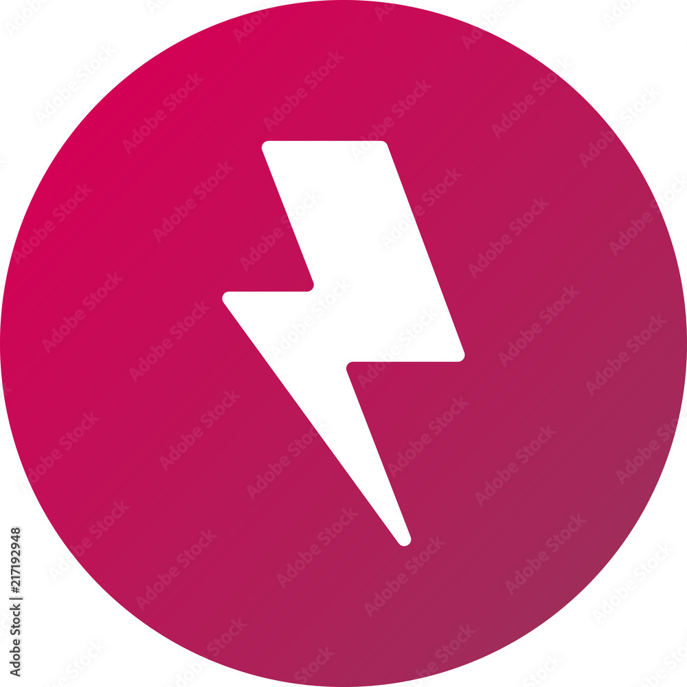 Vector ilustración icono rosa para comercios y web con dibujo de rayo ...