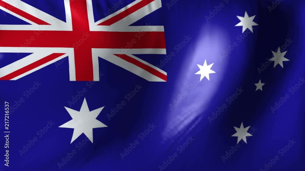 National flag of Australia. Seamless looping 4k full realistic ...