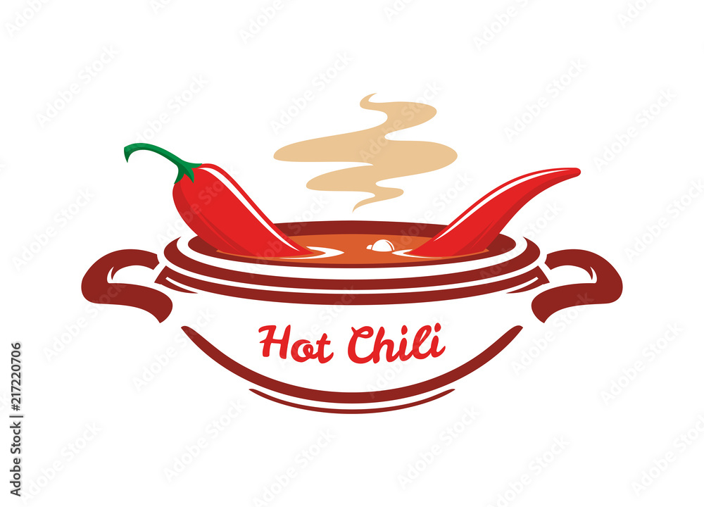 Hot chili soup with red pepper vector icon. Stock Vector | Adobe Stock