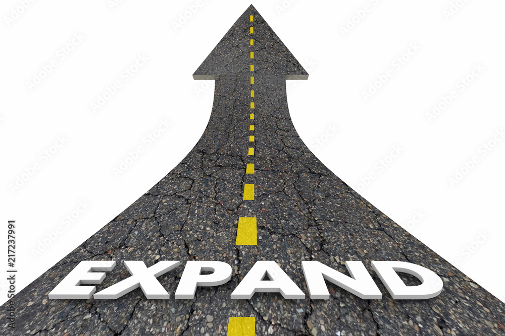 Expand Growing Increase Expansion Growth Road Word 3d Illustration ...