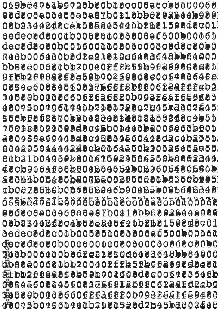 Destroyed typewriter font letters background. Background with black ...