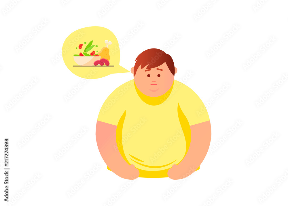 Isolated on white background. Hungry concept Stock Illustration | Adobe ...