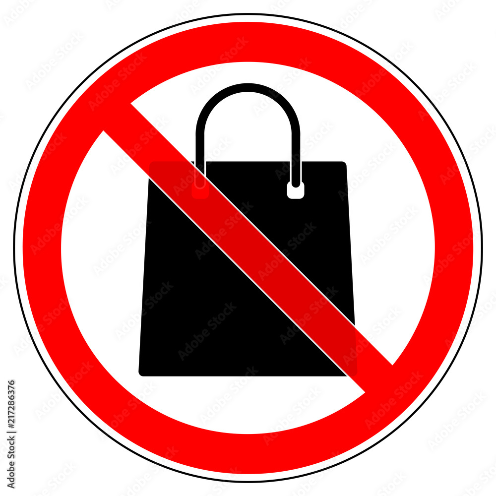 srr420 SignRoundRed - german - Verbotszeichen: Einkaufstasche ...