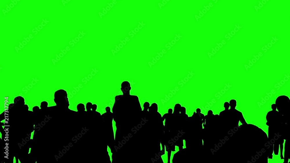 Crowd People Cheer Acclaim Silhouette Loop Concert Green Screen 3D ...