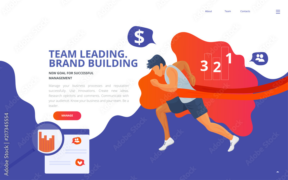 Team leader training coaching concept vector illustration. Team ...