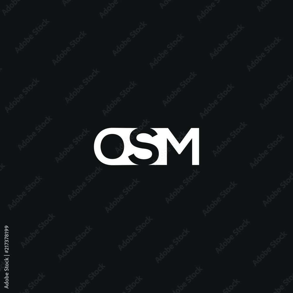 Modern unique minimal style OSM initial based letter icon logo. Stock ...