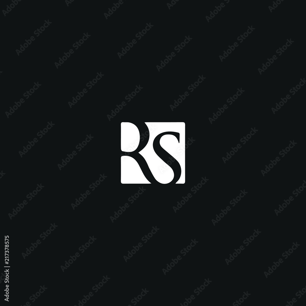 Modern unique minimal style RS initial based letter icon logo. Stock ...