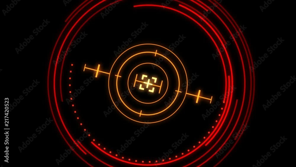 Video Stock 4k Futuristic Hud Target with Computer Data Screen.circle ...