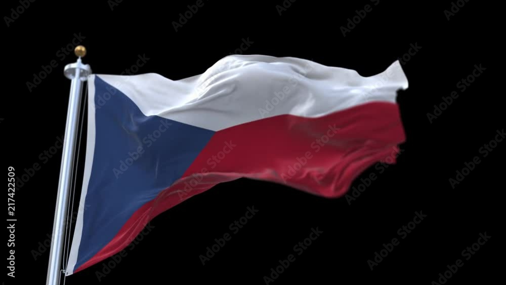 4k seamless Czech Republic flag waving in wind.A fully digital ...