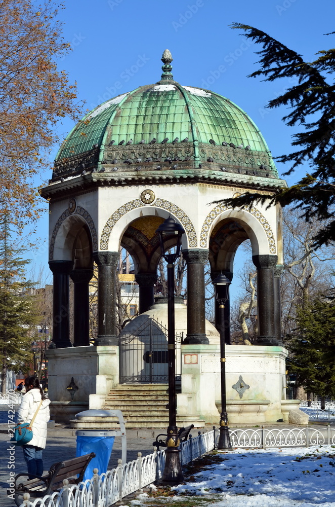 German fountain in Sultanahmet in Istanbul, Turkey. German Fountain - a ...