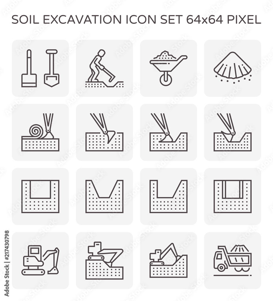 soil excavation icon Stock Vector | Adobe Stock