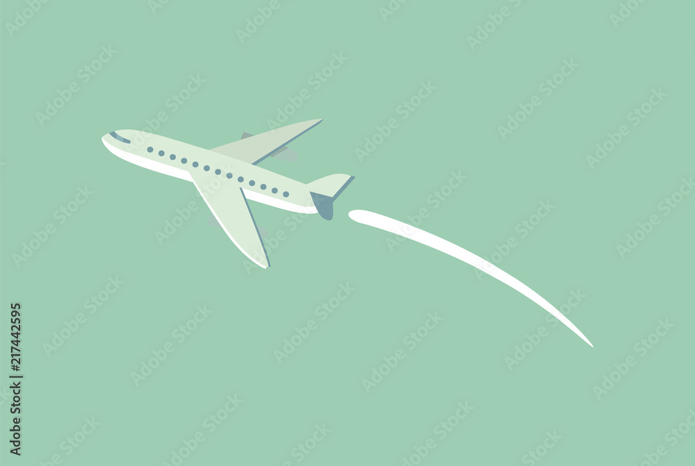Aircraft Flying Leaving Trace Vector Illustration Stock Vector | Adobe ...