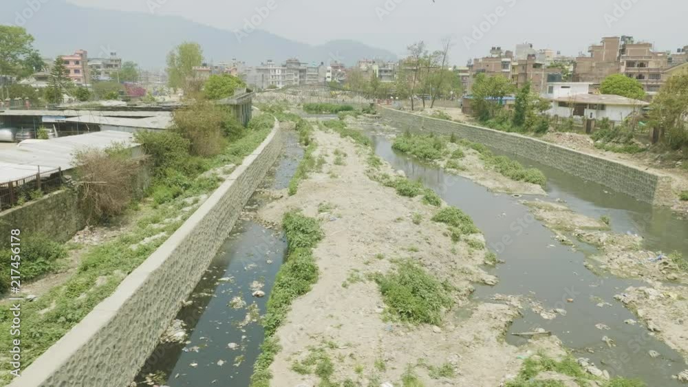 Water pollution of Bagmati River in Kathmandu, Nepal. Stock Video ...