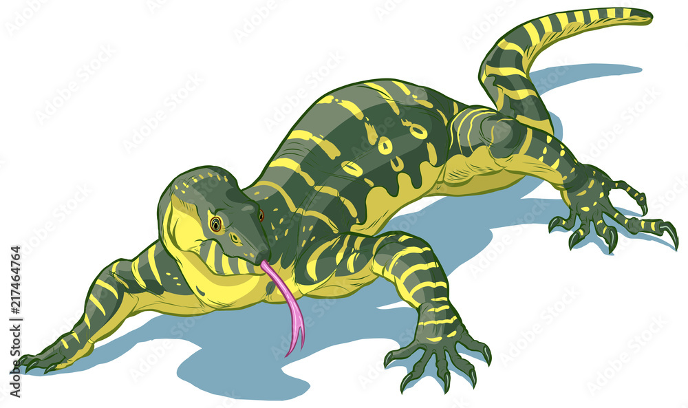 Nile Monitor Lizard Vector clip art cartoon illustration Stock Vector ...