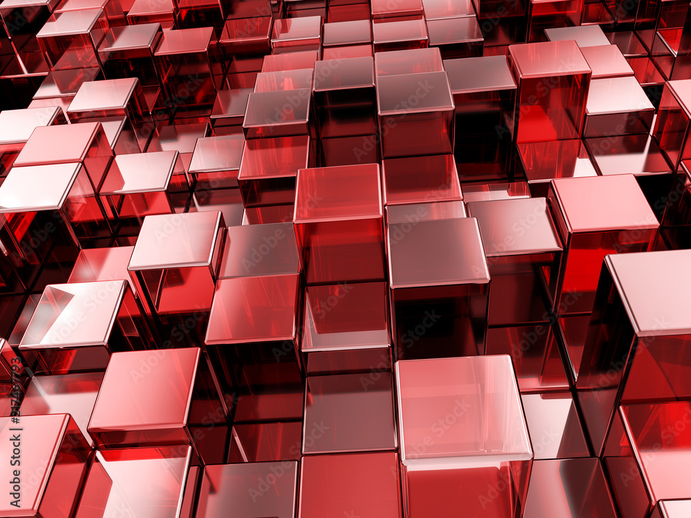 Abstract red cubes background Stock Illustration | Adobe Stock
