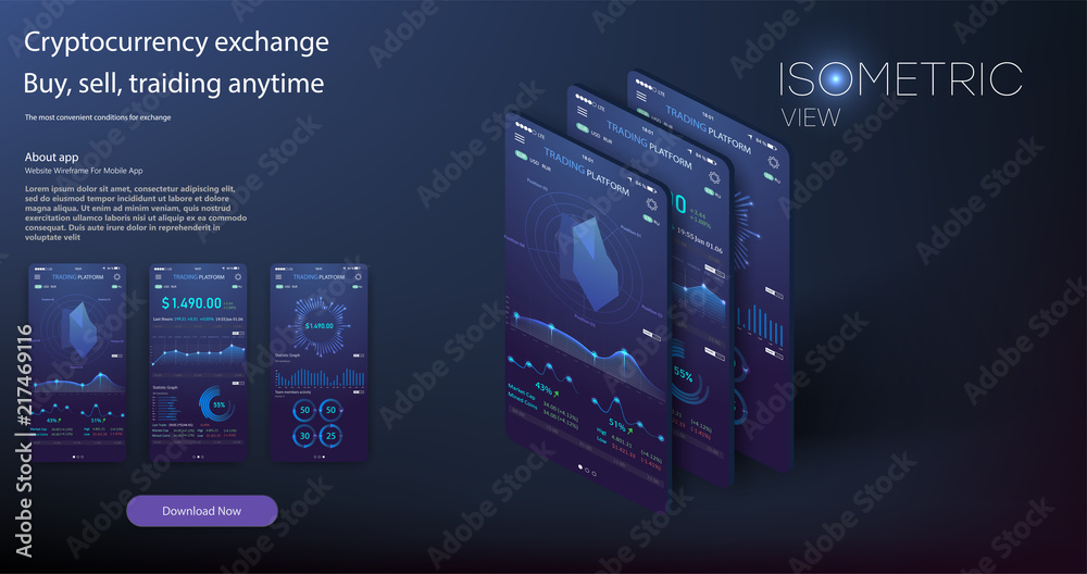 Mobile app infographic template with modern design weekly and annual ...