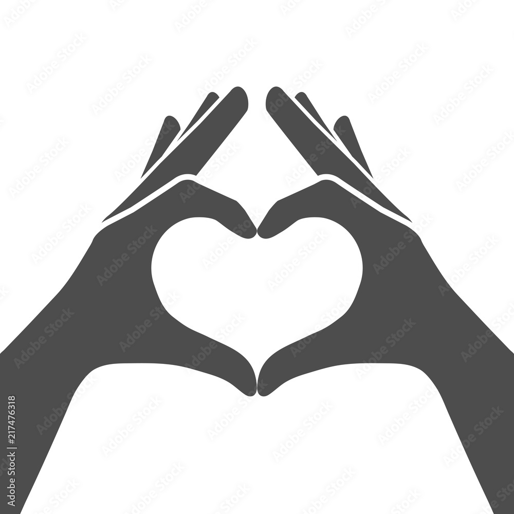 Heart symbol made of hands Stock Vector | Adobe Stock