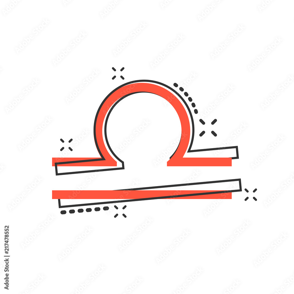 Vector cartoon libra zodiac icon in comic style. Astrology sign ...