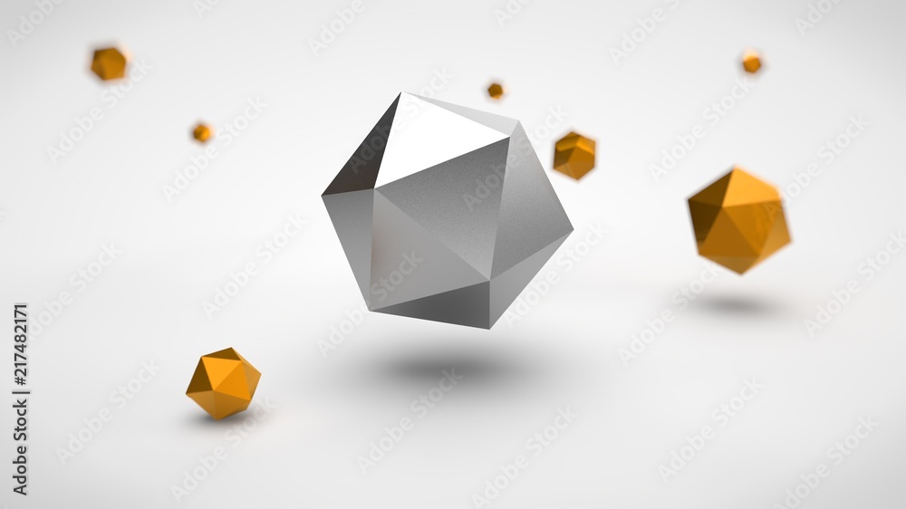 the image of the array of polyhedra in the space, with different depth ...