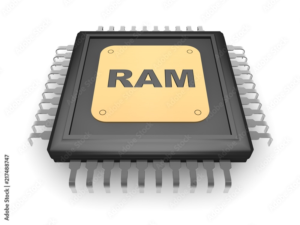 The image of black CPU, silver contacts, gold plate and silver text of ...