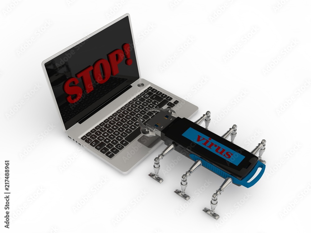 image of a notebook with the text stop in the monitor, and a computer ...