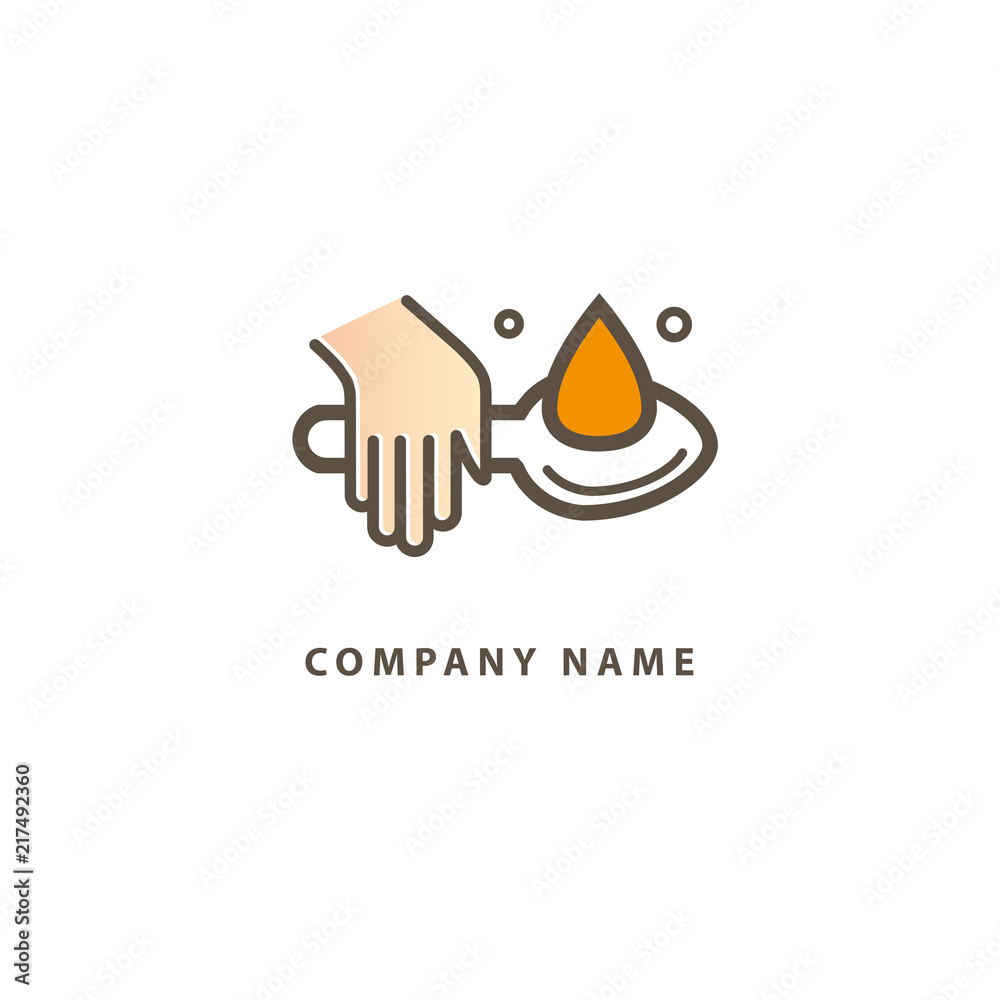 Abstract food logo icon vector design. Recipe, cooking, course, cafe ...