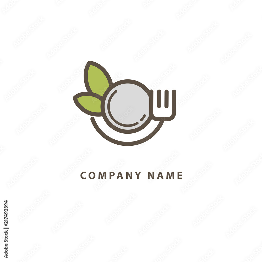 Abstract food logo icon vector design. Recipe, cooking, course, cafe ...