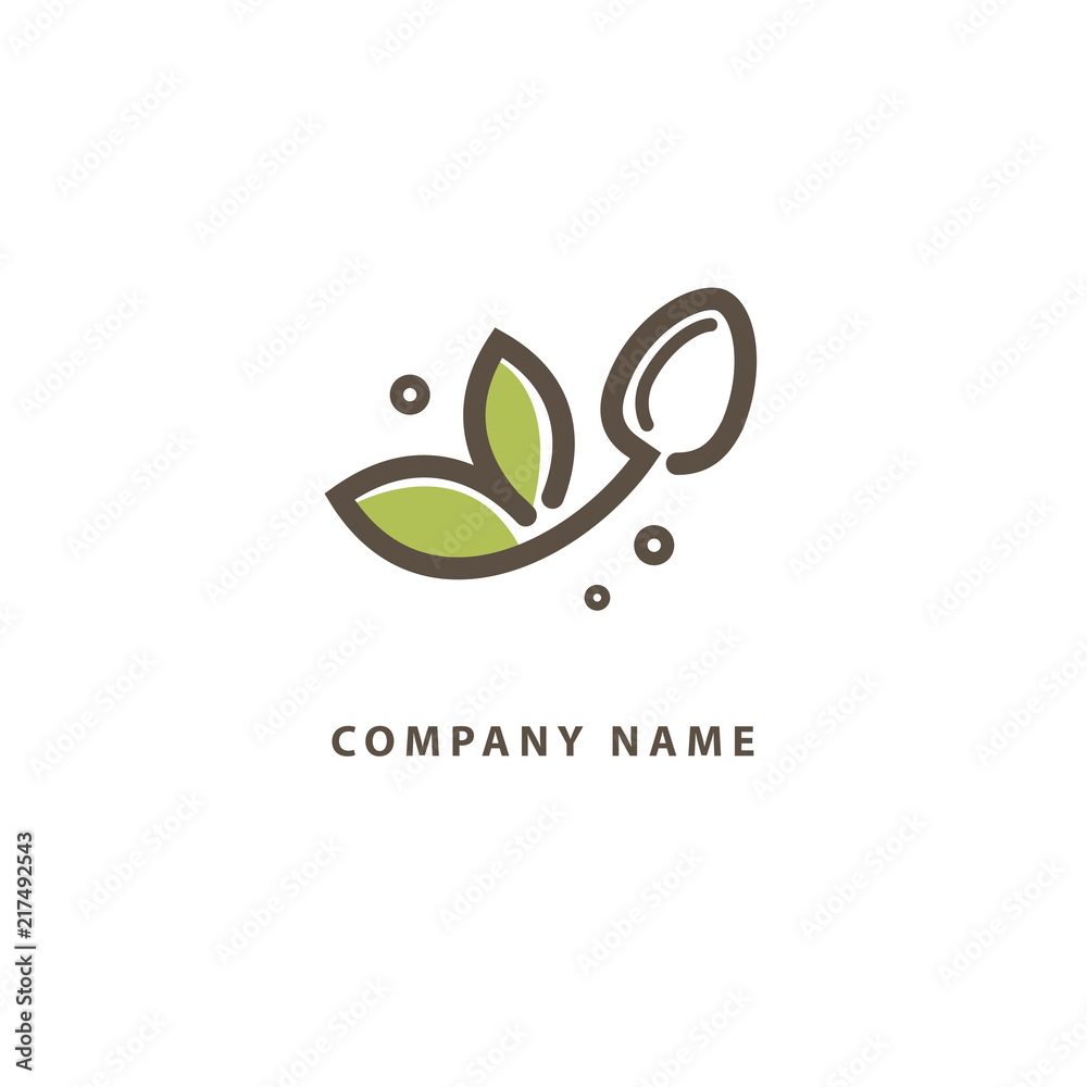 Abstract food logo icon vector design. Recipe, diet, cooking, cafe ...