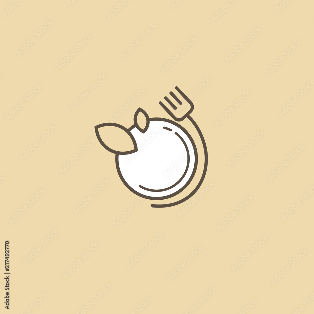 Abstract food logo icon vector design. Recipe, cooking, course, cafe ...
