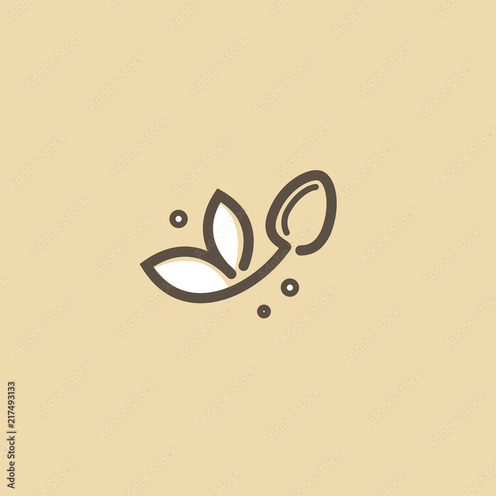 Abstract food logo icon vector design. Recipe, diet, cooking, cafe ...