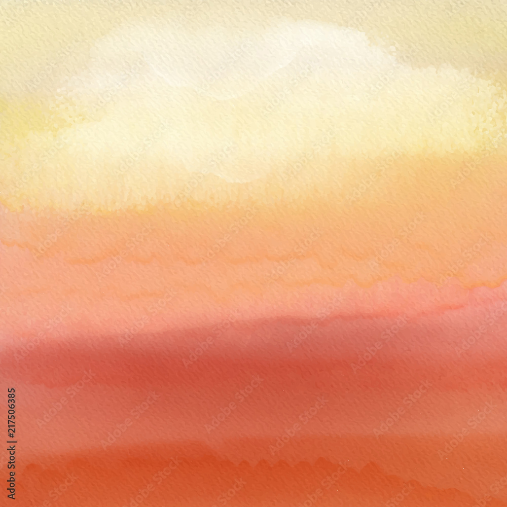 Watercolour sunset background Stock Vector | Adobe Stock