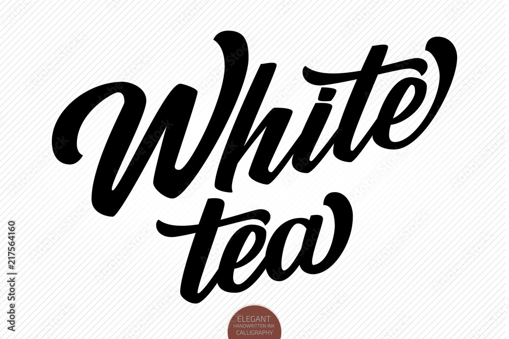 Vector hand drawn lettering White Tea. Elegant modern handwritten ...