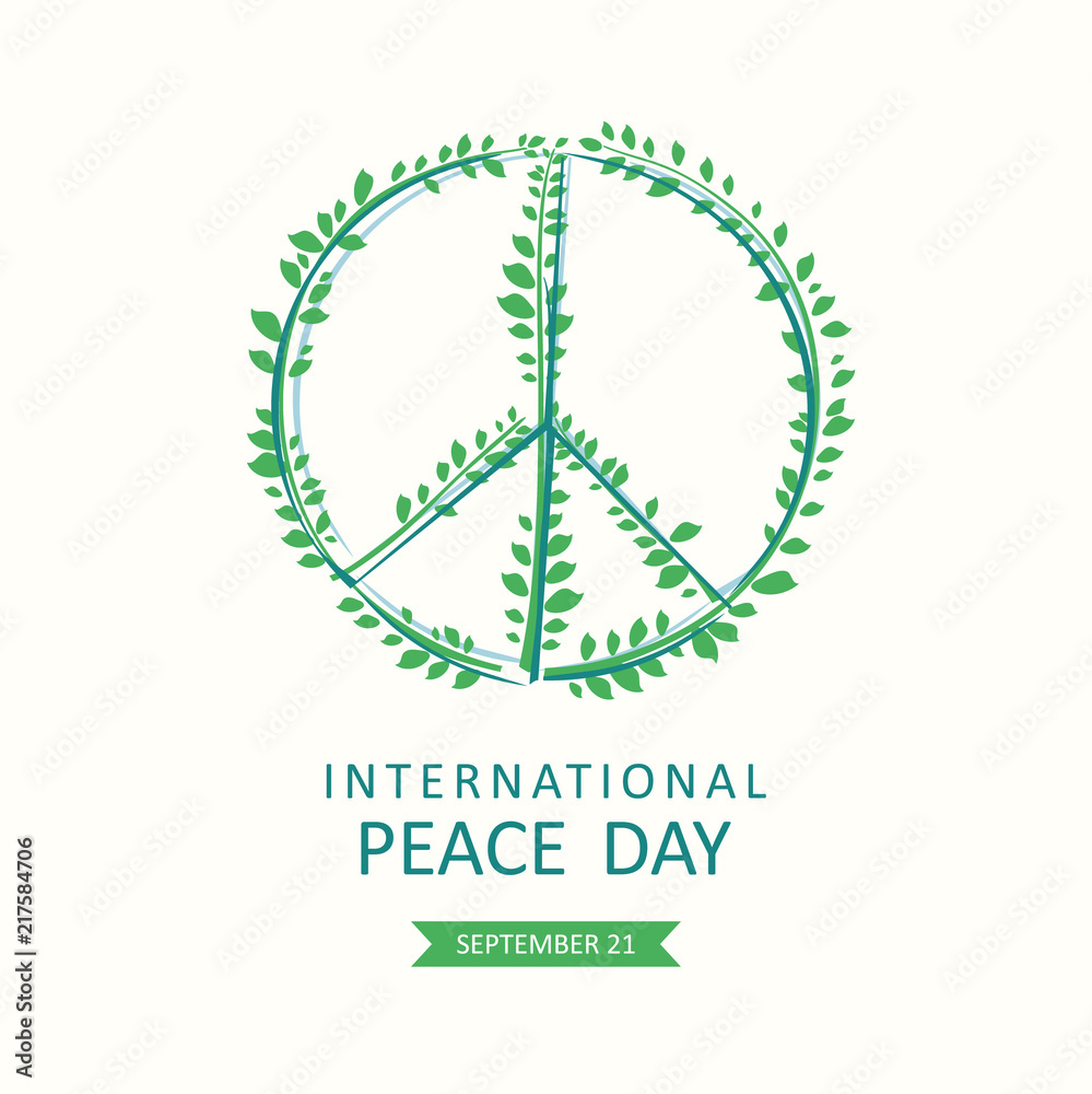 International Peace Day. Vector poster with symbol of peace consists of ...