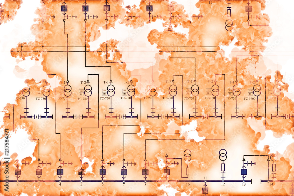 Electric wiring diagram for power transformers Stock Illustration ...