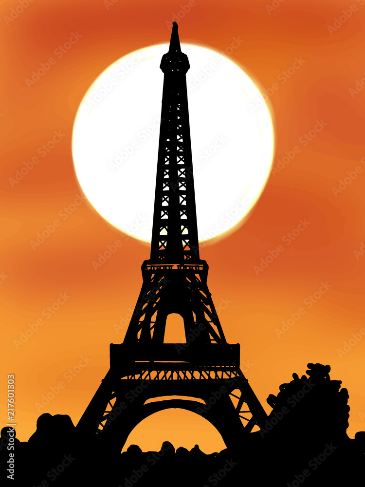 Eiffel Tower Sunset Silhouette Eiffel Tower Sunset Silhouette