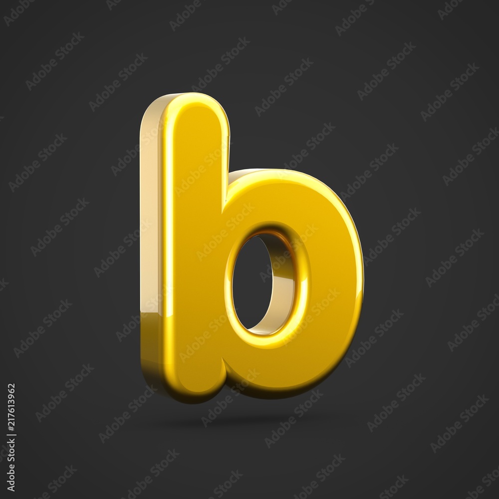 Golden letter B lowercase isolated on black background. Stock ...