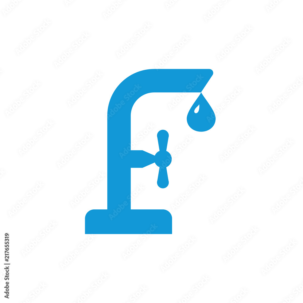 Creative water faucet vector logo design. Valve vector sign. Logotype ...