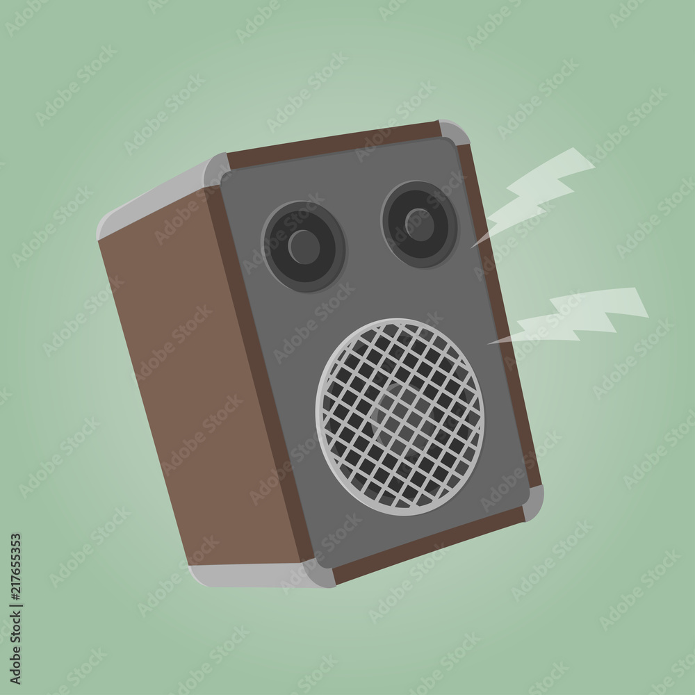 retro cartoon illustration of a speaker Stock Vector | Adobe Stock