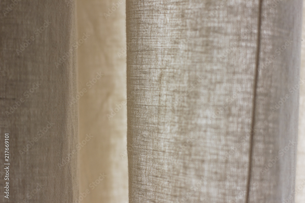 The texture of natural linen fabric beige curtains background Stock ...