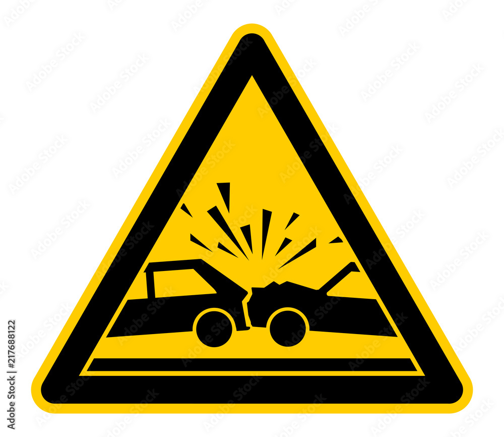 wso352 WarnSchildOrange - german - Warnzeichen - Auffahrunfall ...