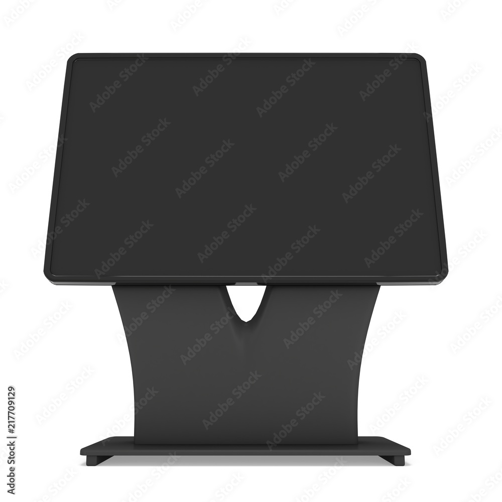 LCD Screen Stand. Trade Show Booth. 3d render of tv info kiosk isolated ...