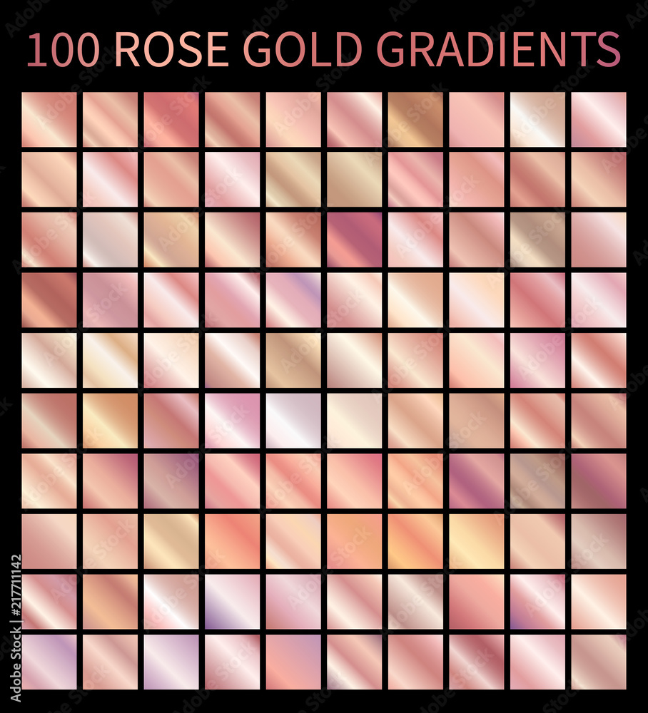 Rose Gold vector gradients collection for design Stock Vector | Adobe Stock