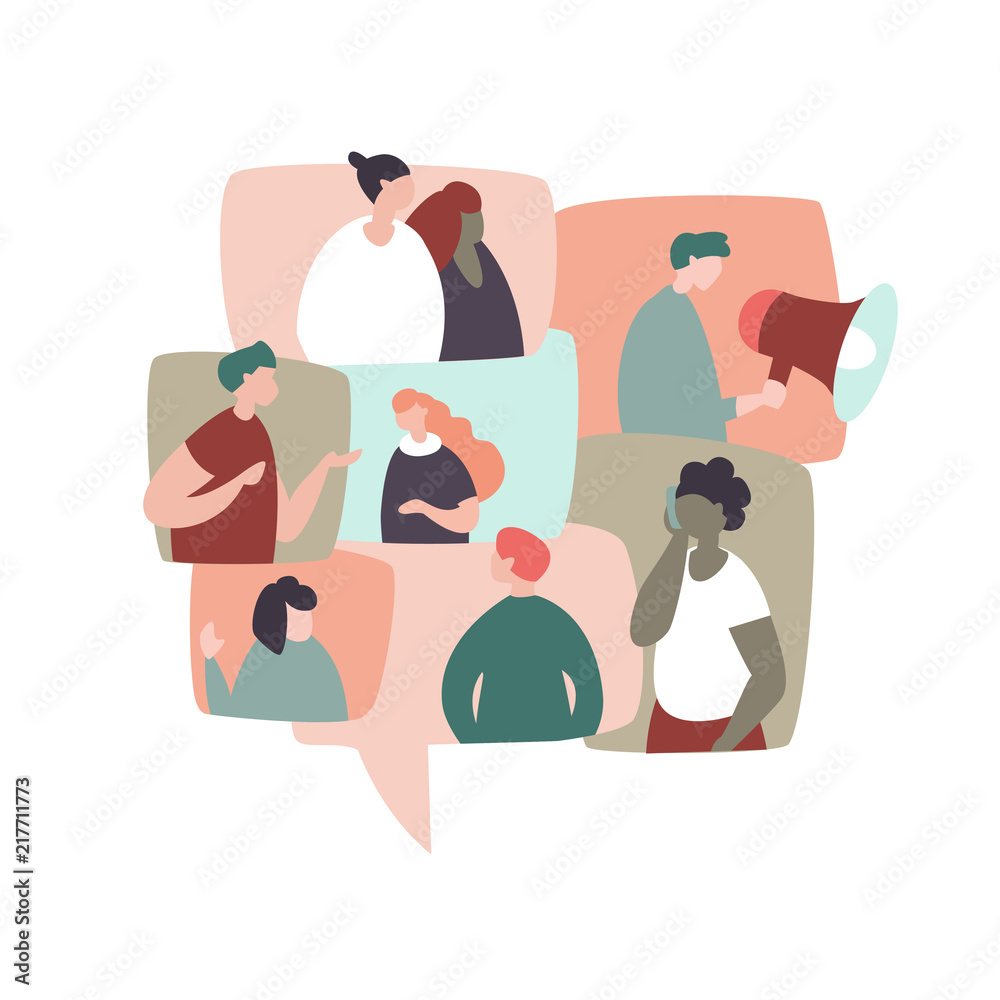 Communication, social network, chatting Stock Vector | Adobe Stock