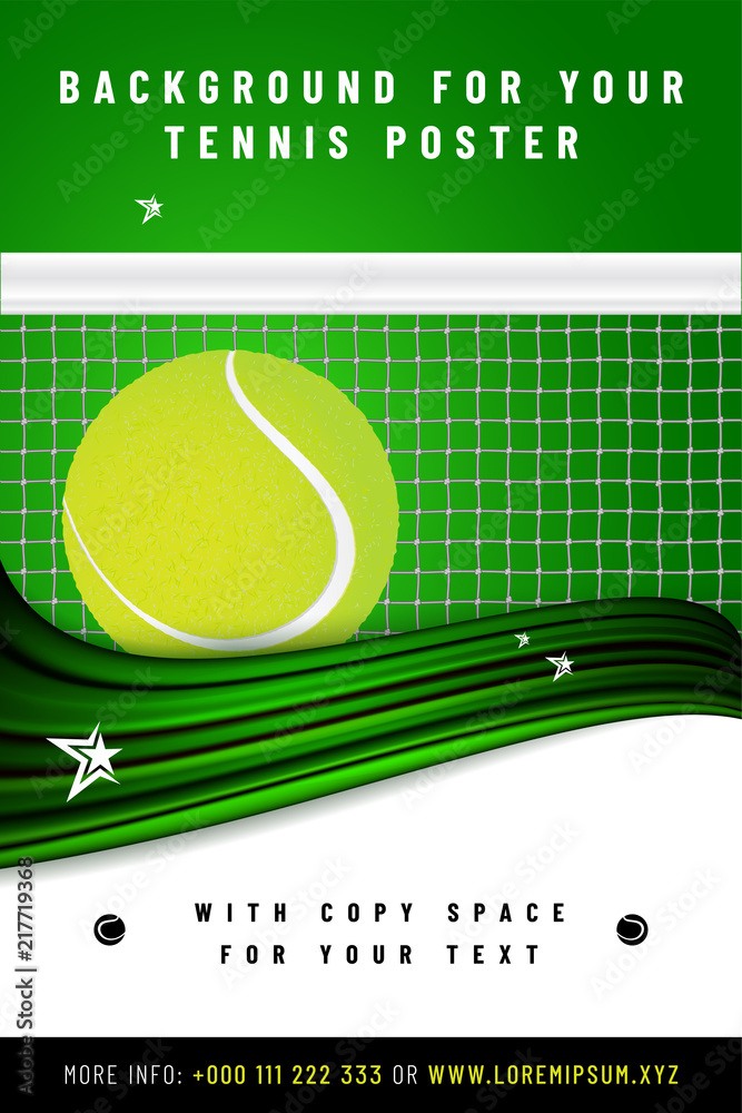 Tennis background template with sample text in separate layer Stock ...