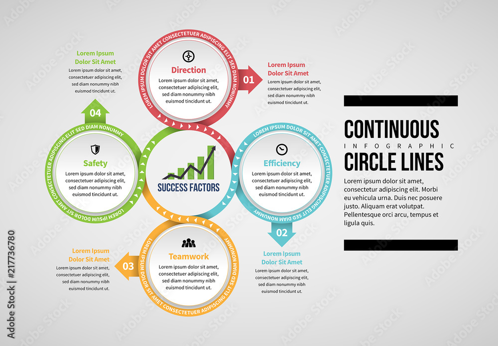 Continuous Circles Infographic Layout Stock Template | Adobe Stock