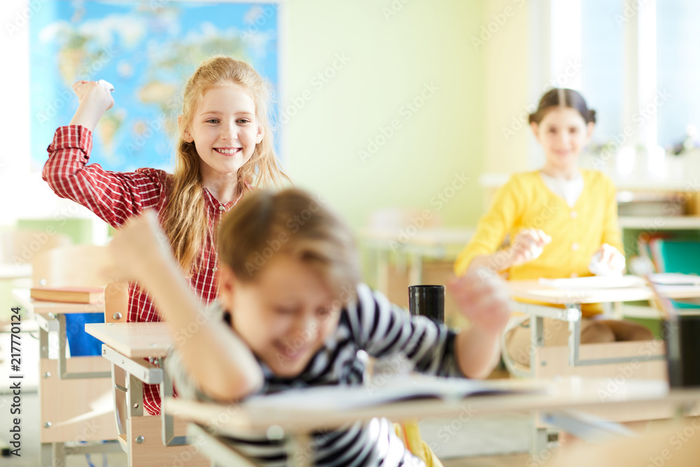 Student Throwing Desk
