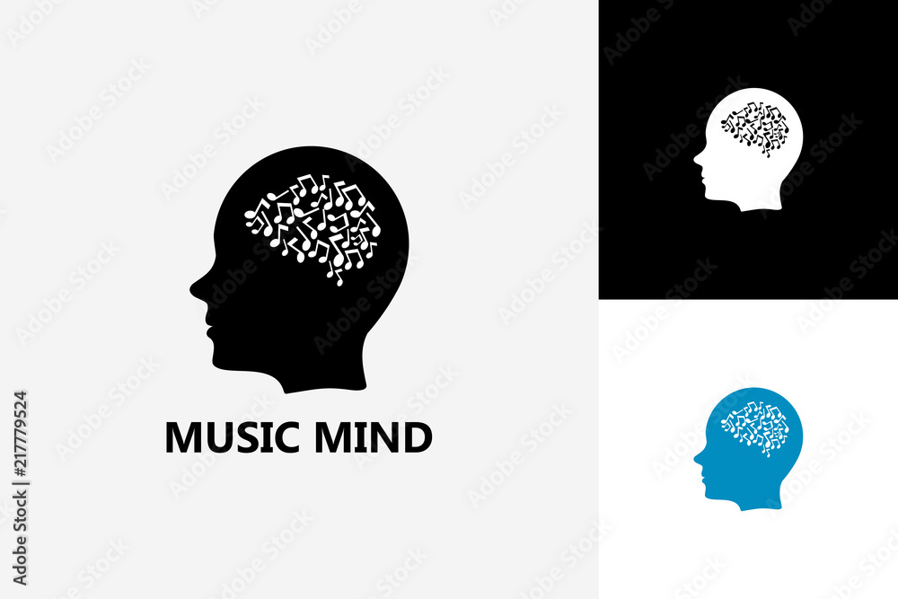 Music Mind Logo Template Design Vector, Emblem, Design Concept ...