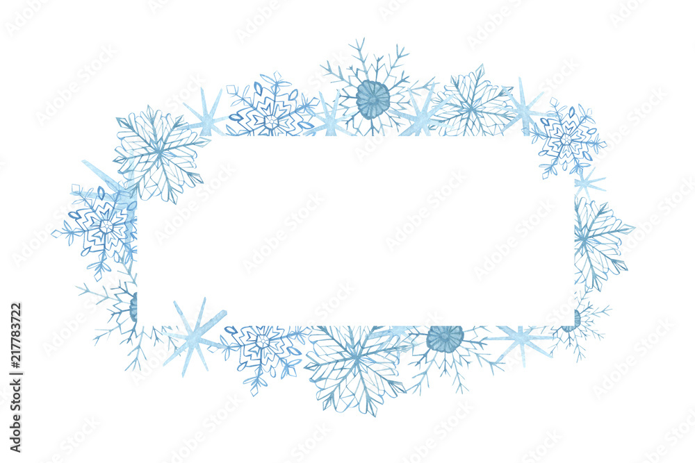 Blue Snowflake Border