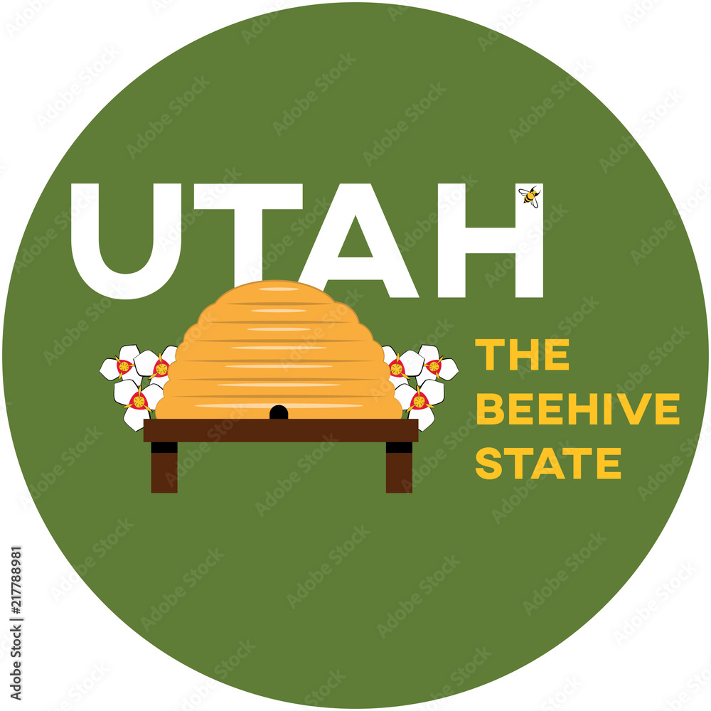 utah: the beehive state | digital badge Stock Illustration | Adobe Stock